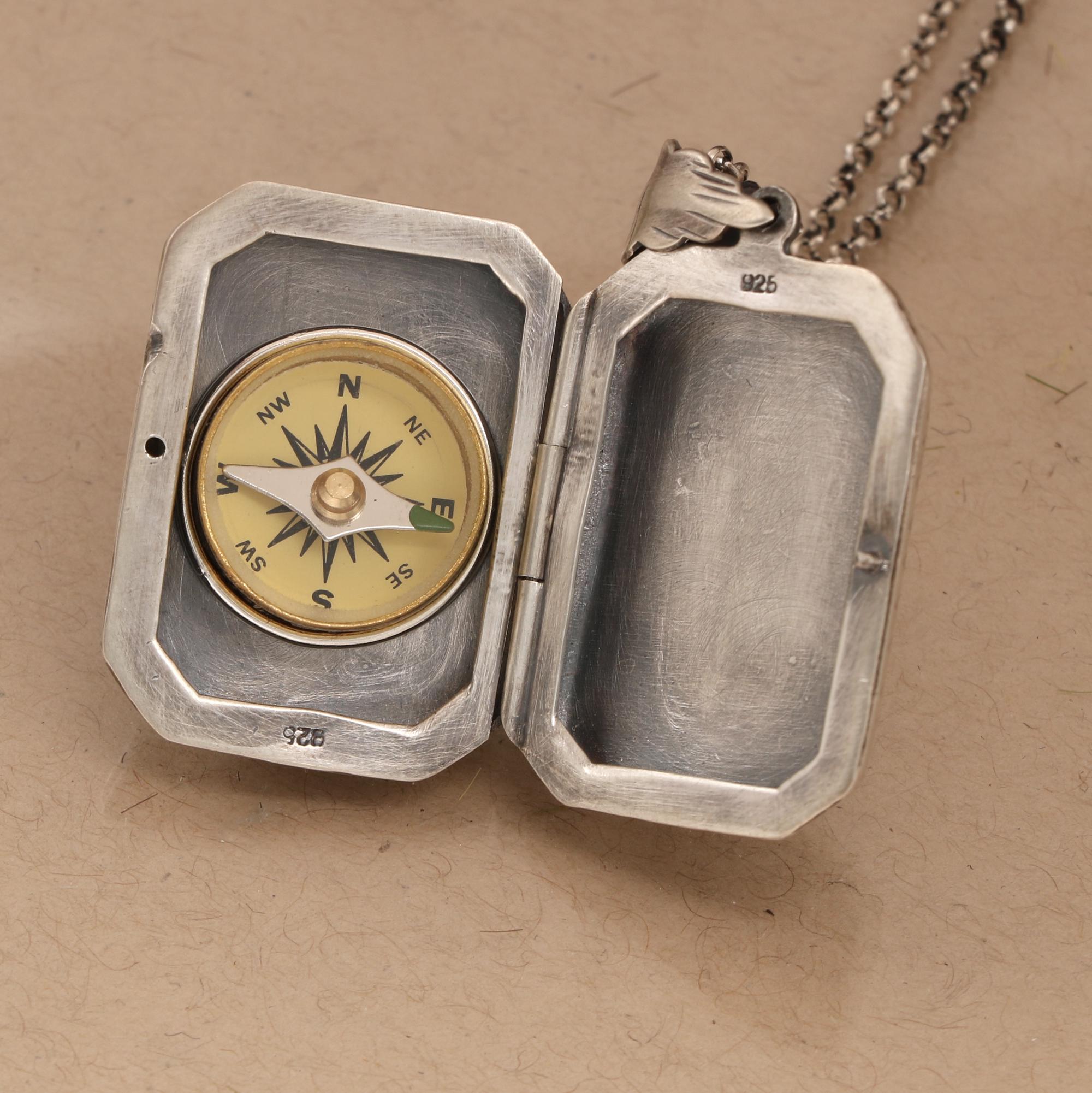 Frog Locket Necklace, Sterling Silver Locket, Toad Locket, Compass ...