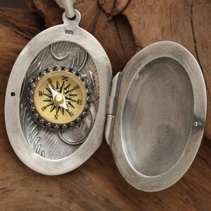 Sterling Silver Locket Necklace, Raven Locket for Women, Working ...