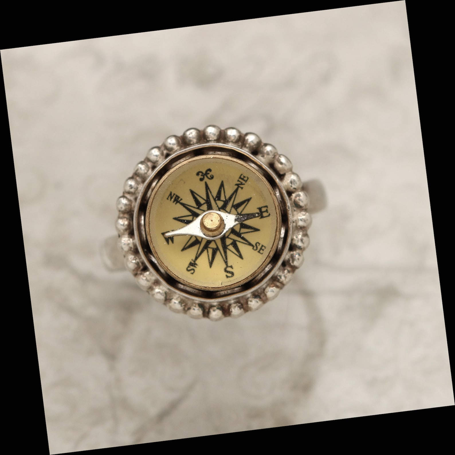 Working Compass Ring Sterling Silver Compass Jewelry for - Etsy