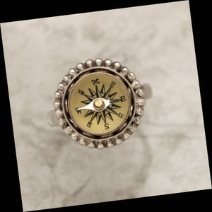 Working Compass Ring Sterling Silver, Compass Jewelry for Women ...