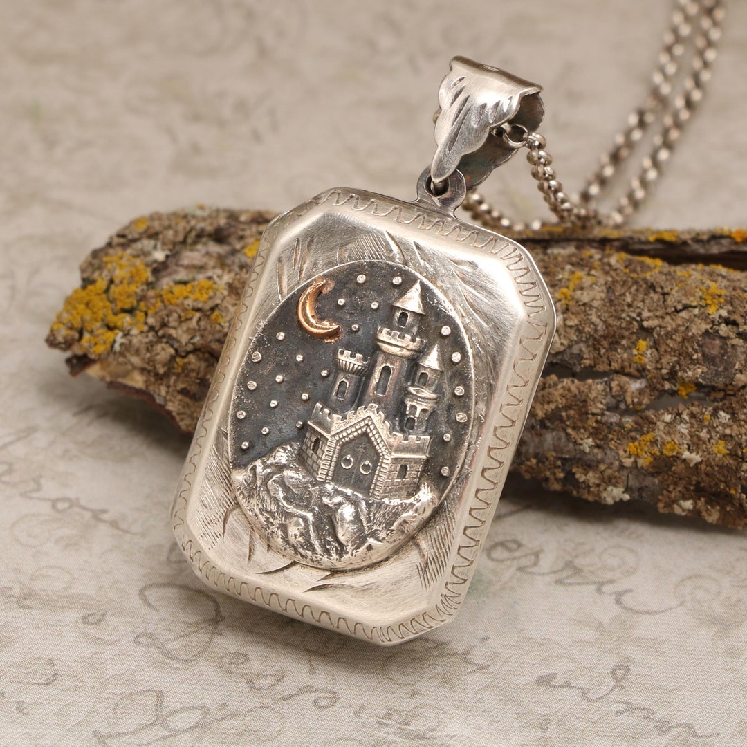 Fantasy Locket, Castle Locket, Locket Necklace, Photo Locket ...