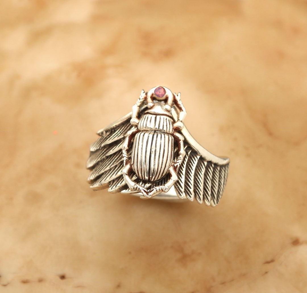 Sterling Silver Beetle Ring, Scarab Beetle, Bug Jewelry, Beetle Rings ...