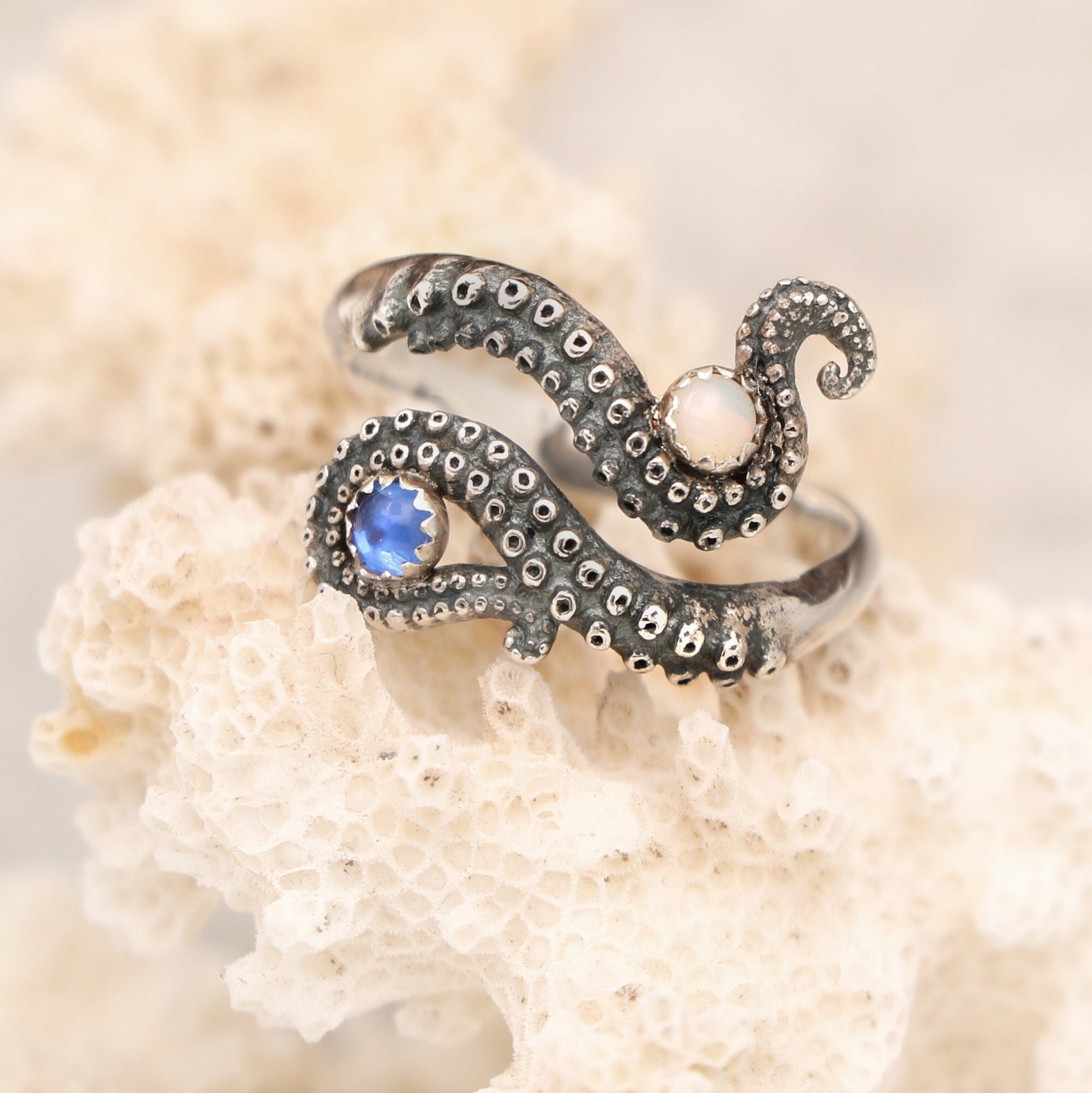Octopus Ring Sterling Silver, Tentacle Ring, Octopus Jewelry Women ...