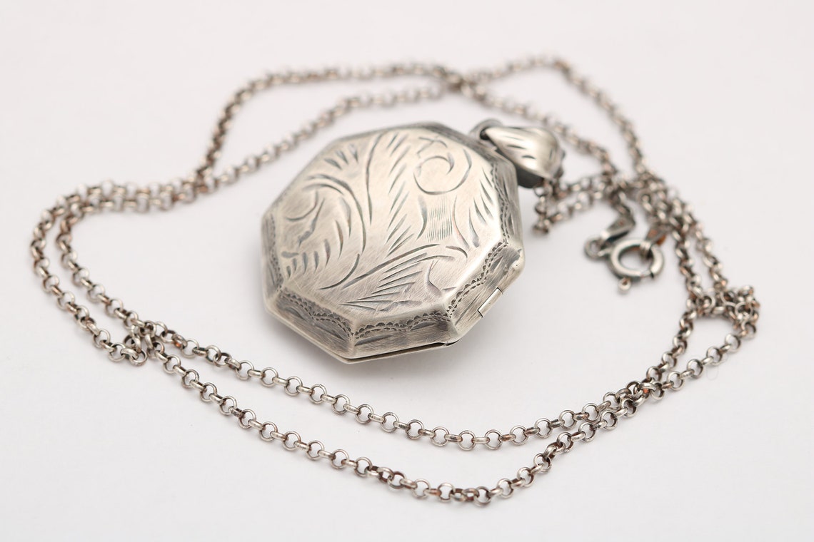 Sterling Silver Locket With Bird Hummingbird Locket With - Etsy