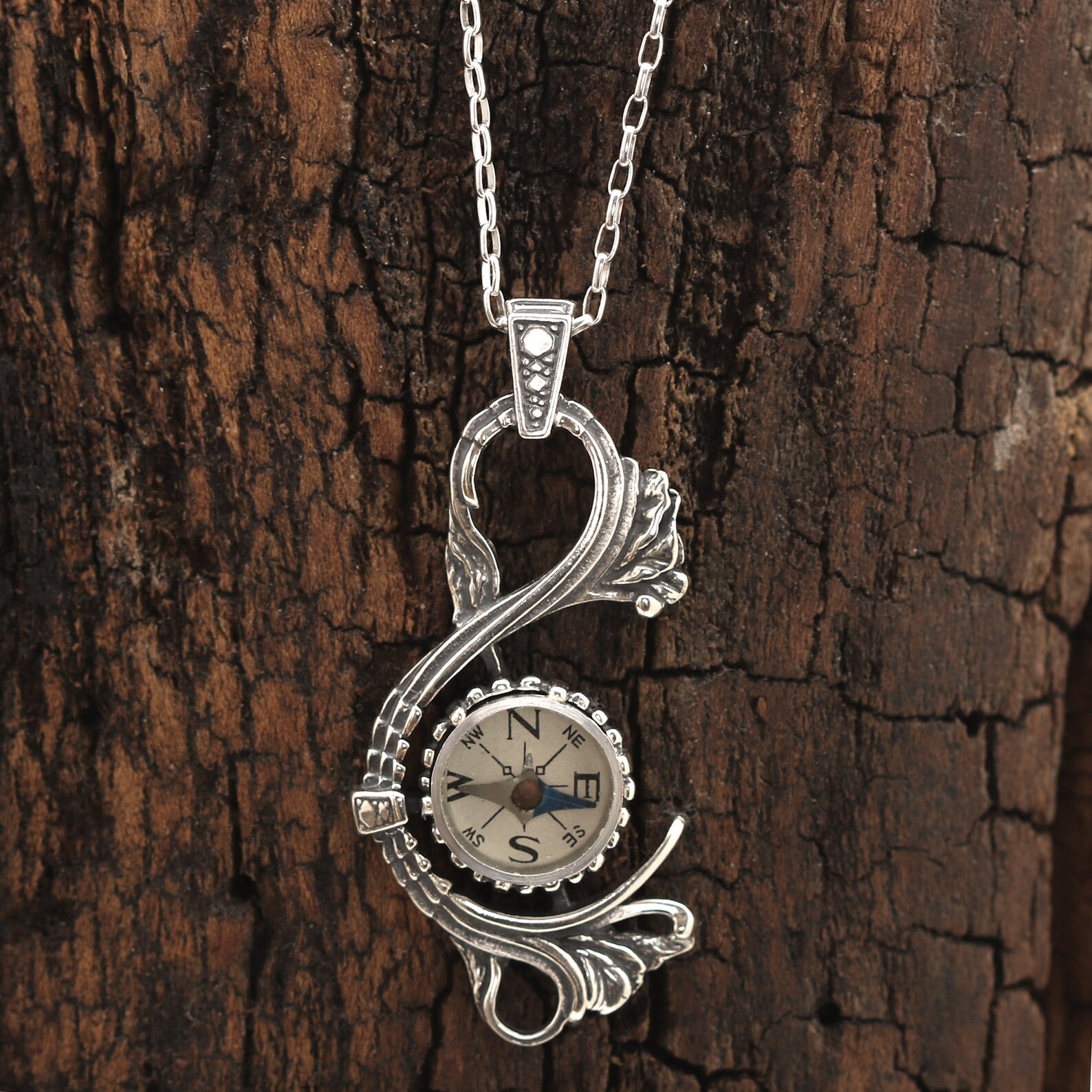 Sterling Silver Working Compass Pendant Necklace for Women - Etsy