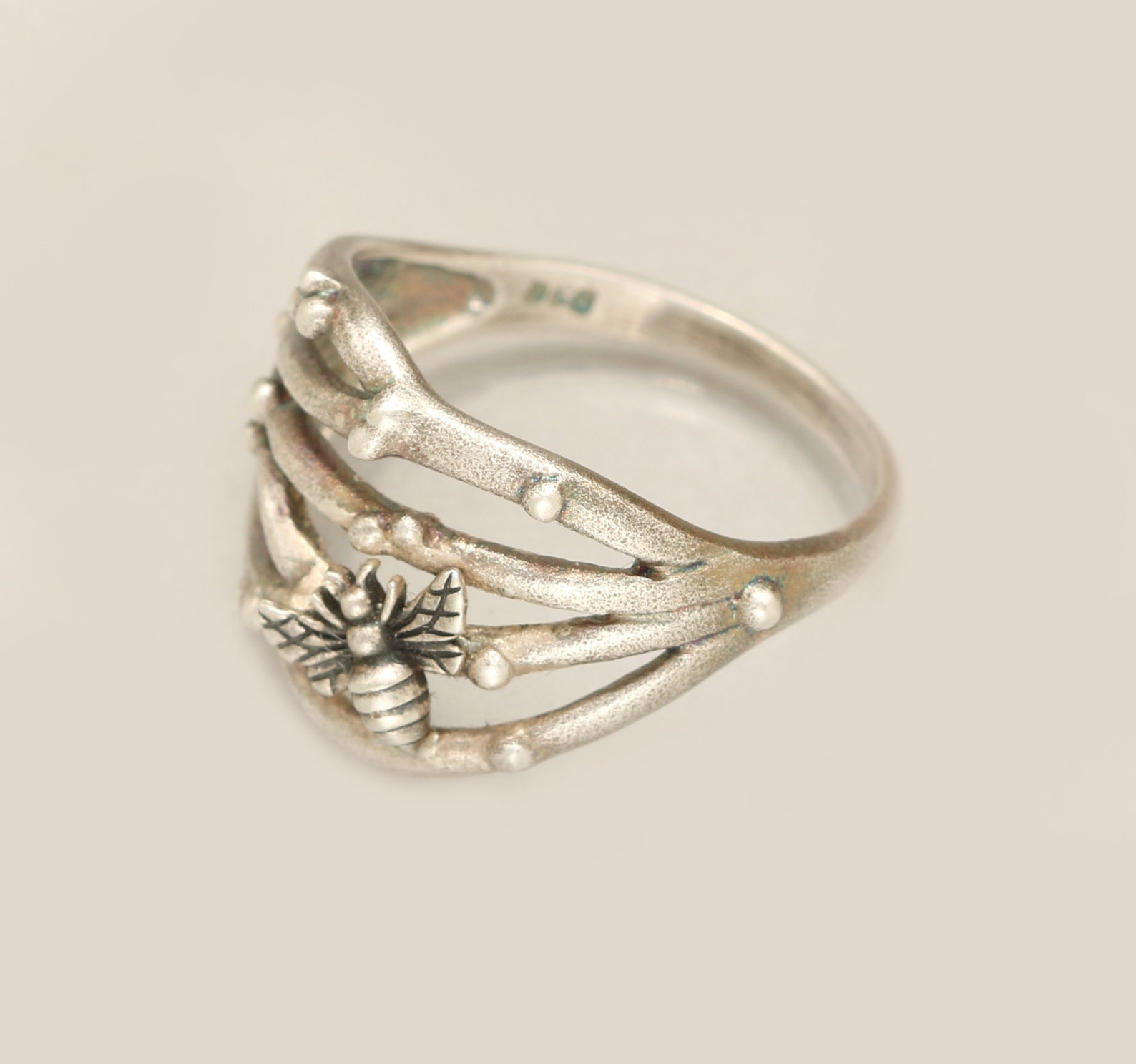 Bee Ring, Twig Ring, Bumble Bee, Beekeeper, Save the Bees, Sterling ...