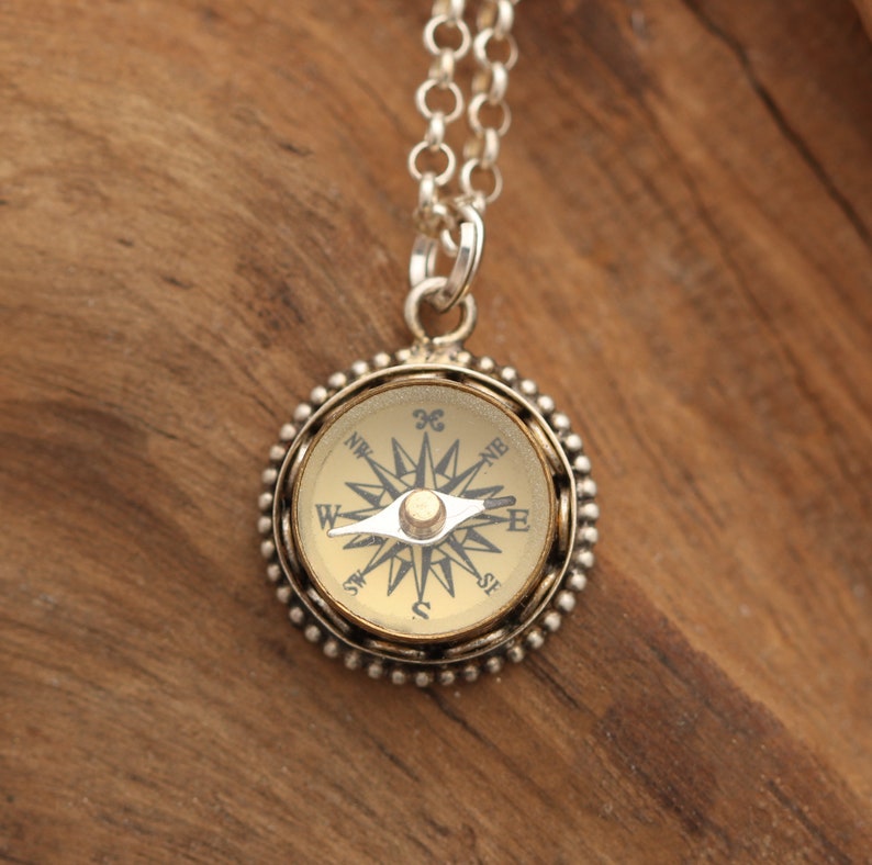 Sterling Silver Working Compass Necklace Handmade Jewelry - Etsy