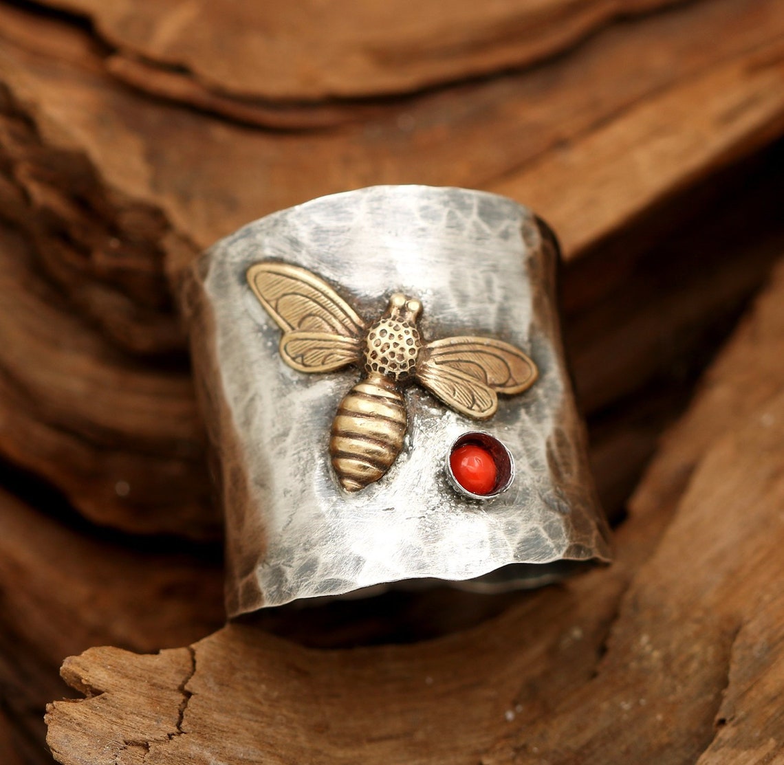 Bee Ring, Sterling Silver Opal Ring, Bee Gifts for Women, Save the Bees ...