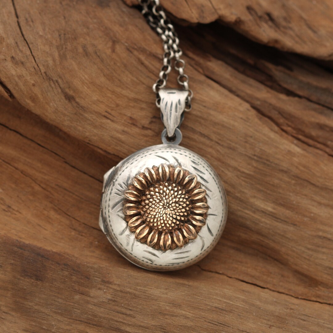 Sterling Silver Compass Necklace, Graduation Gifts for Her, Sunflower ...