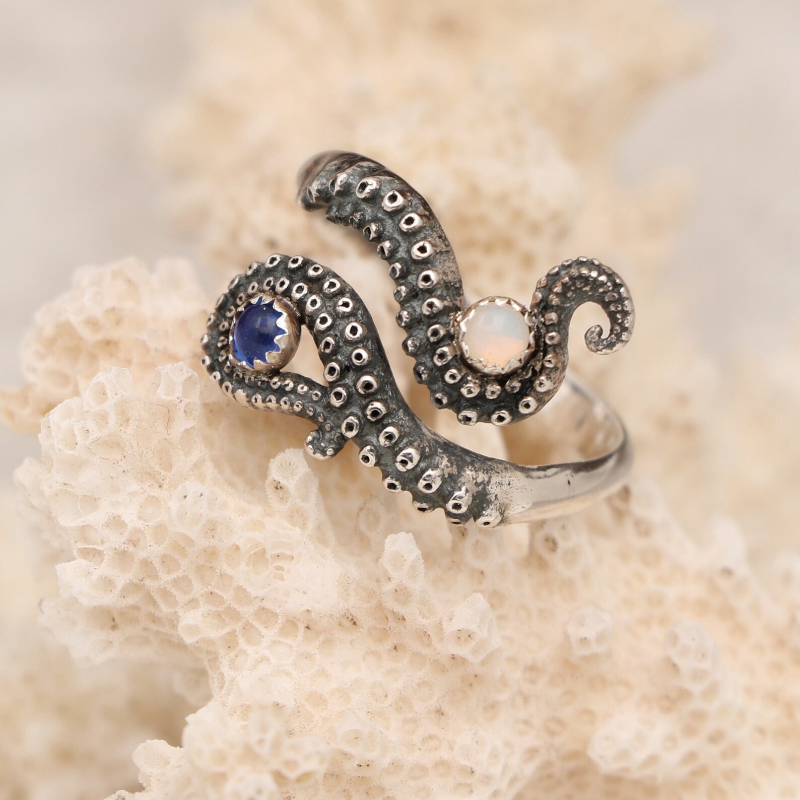Octopus Ring Sterling Silver, Tentacle Ring, Octopus Jewelry Women ...