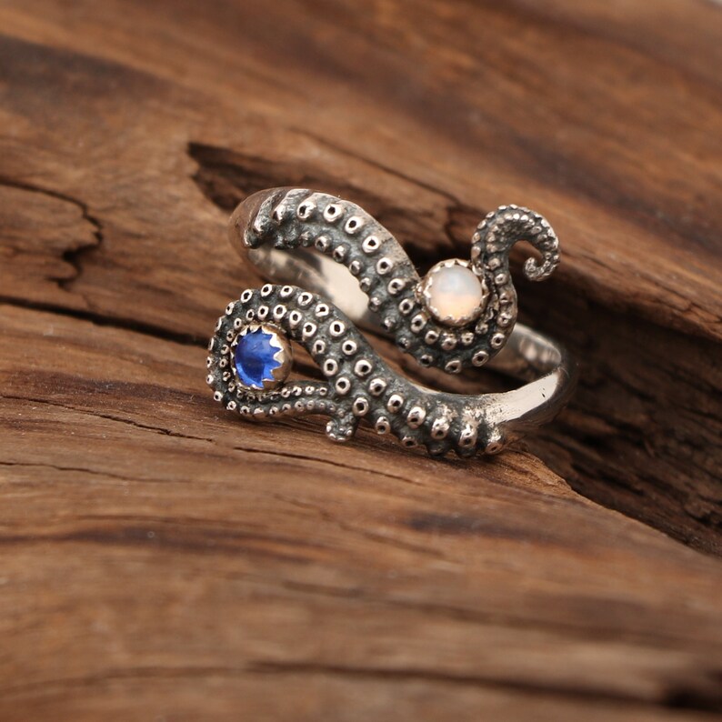 Octopus Ring Sterling Silver, Tentacle Ring, Octopus Jewelry Women ...
