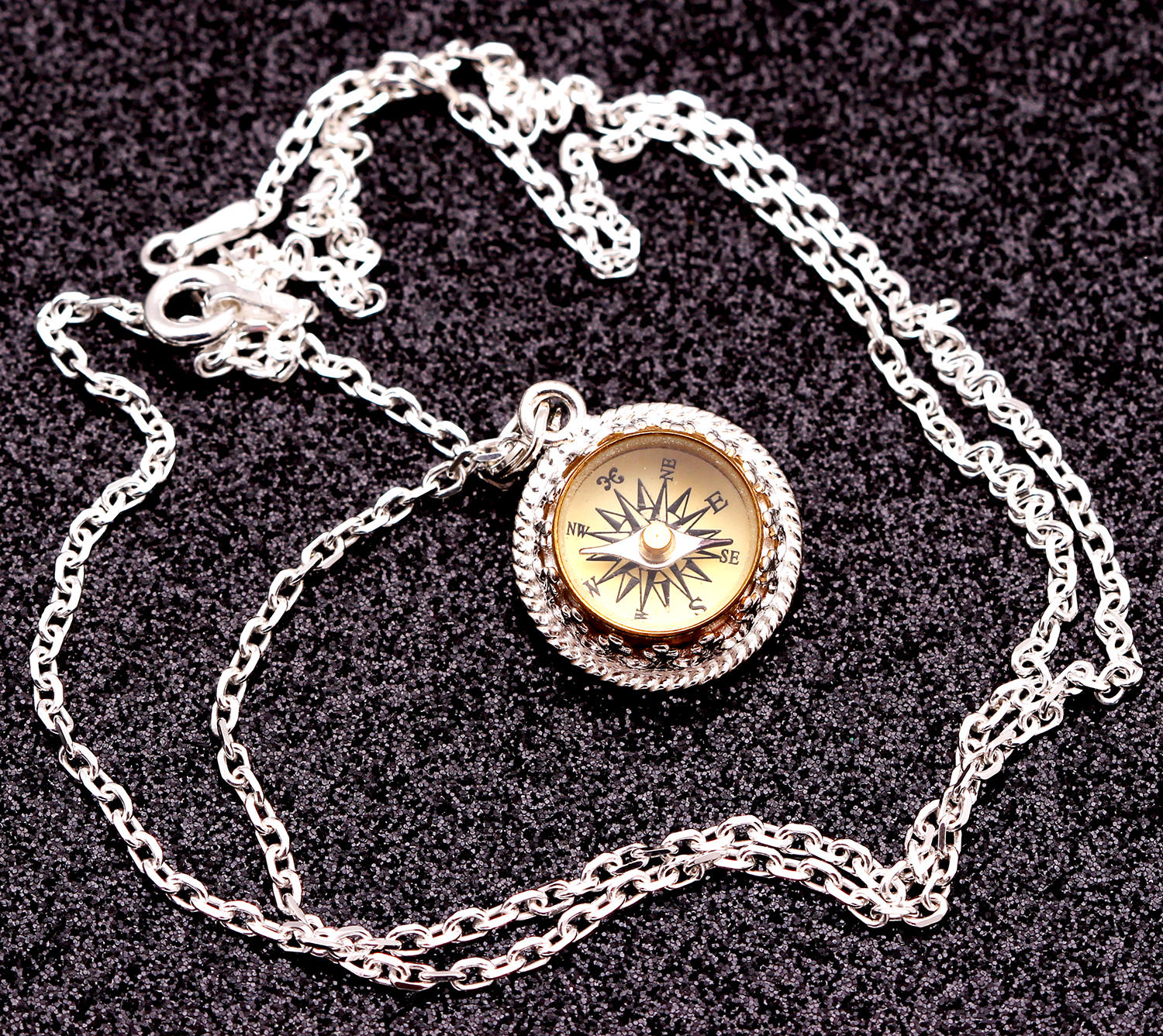 Sterling Silver Compass Pendant Necklace Working Hiking Gifts | Etsy