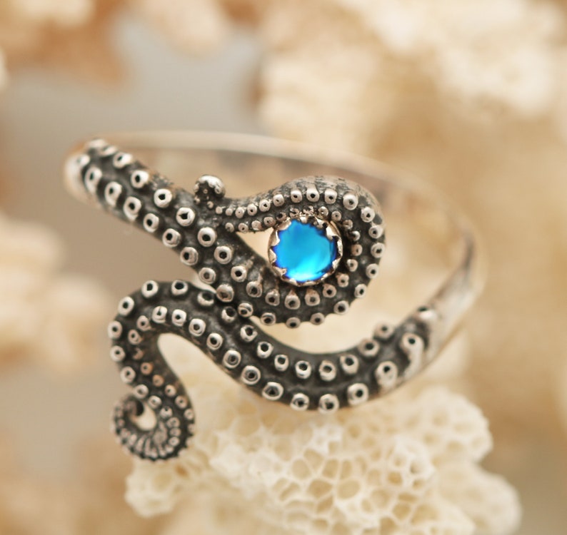 Sterling Silver Octopus Ring Kraken Ring Octopus Jewelry for - Etsy