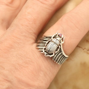 Sterling Silver Beetle Ring, Scarab Beetle, Bug Jewelry, Beetle Rings ...