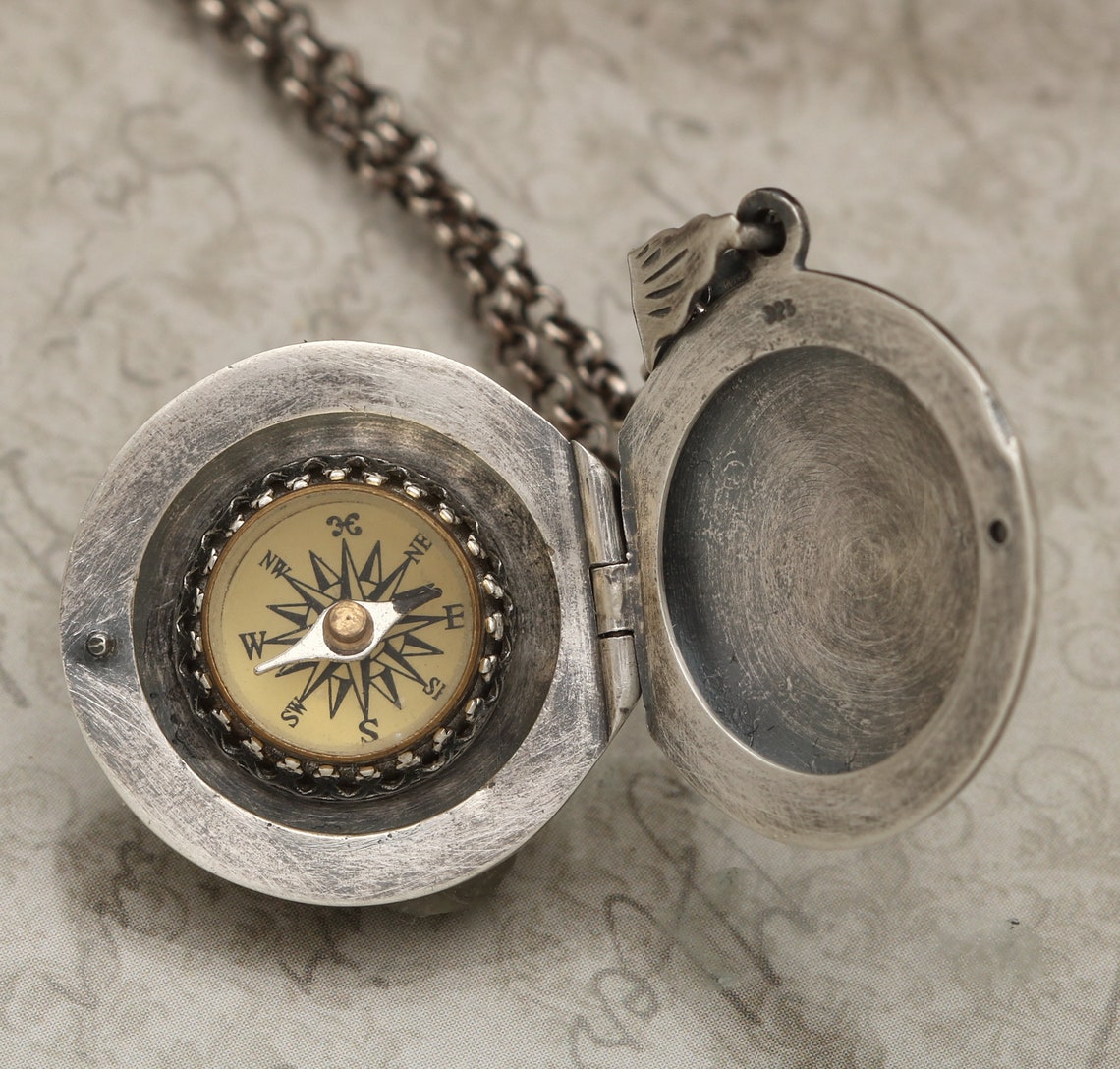 Working Compass Jewelry Owl Locket Necklace Compass Gifts - Etsy