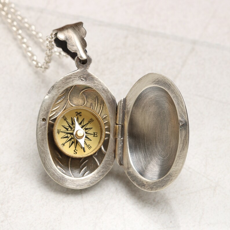 Working Compass Jewelry, Owl Locket Necklace, Compass Gifts for Men ...