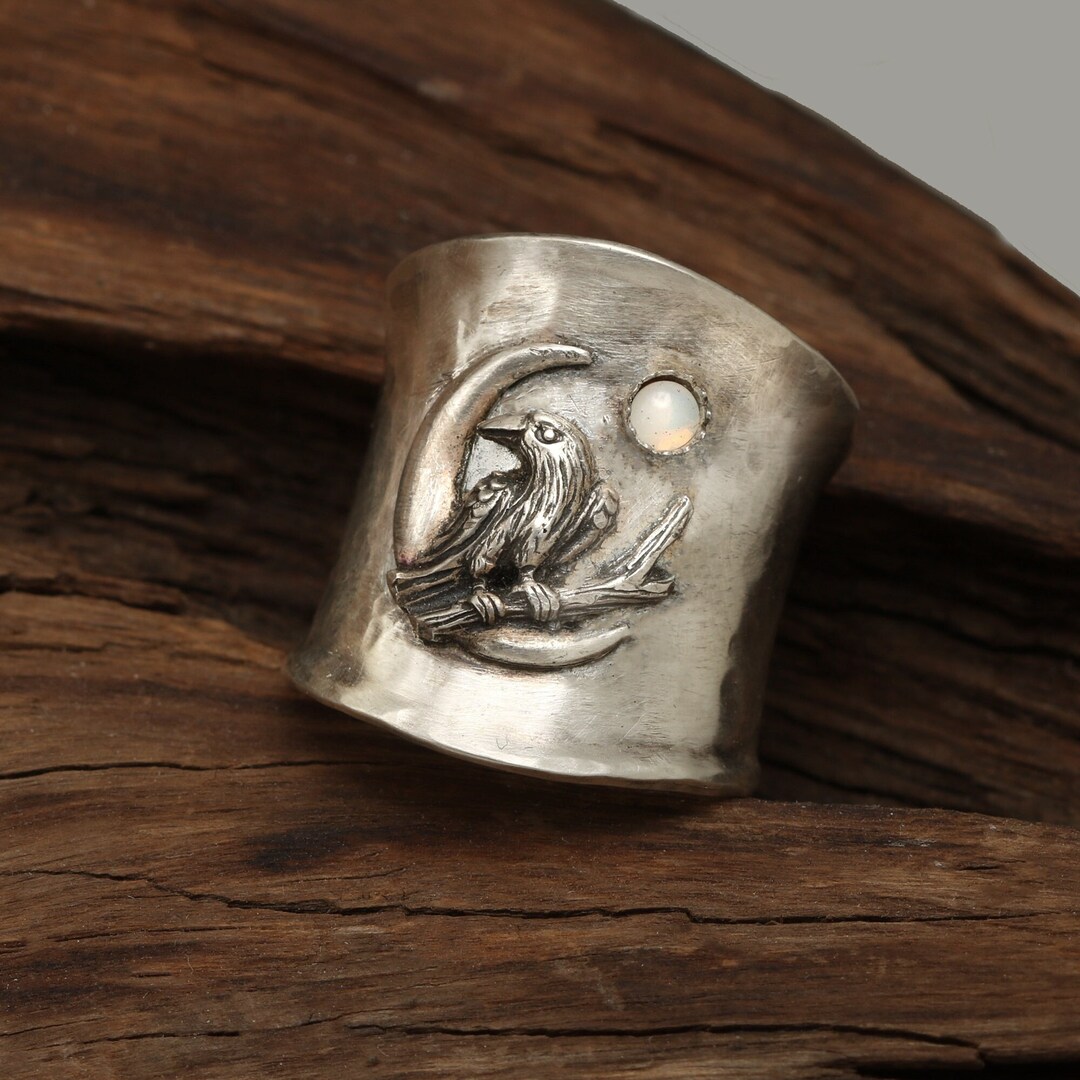 Raven Ring Men, Thumb Ring, Whimsigoth Jewelry, Pagan Rings for Women ...