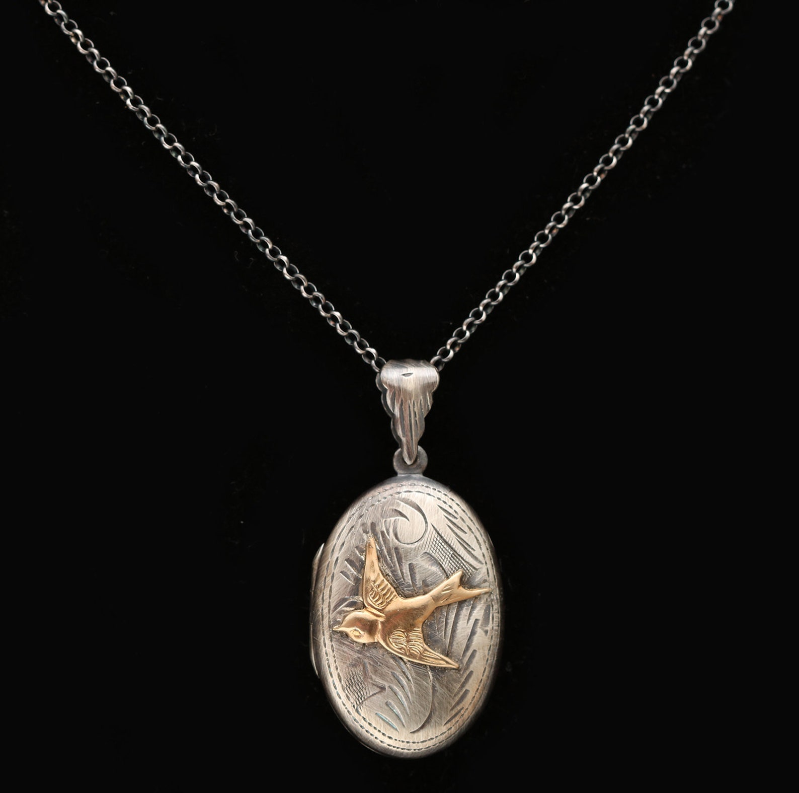 Working Compass Necklace Sterling Silver Bird Pendant - Etsy