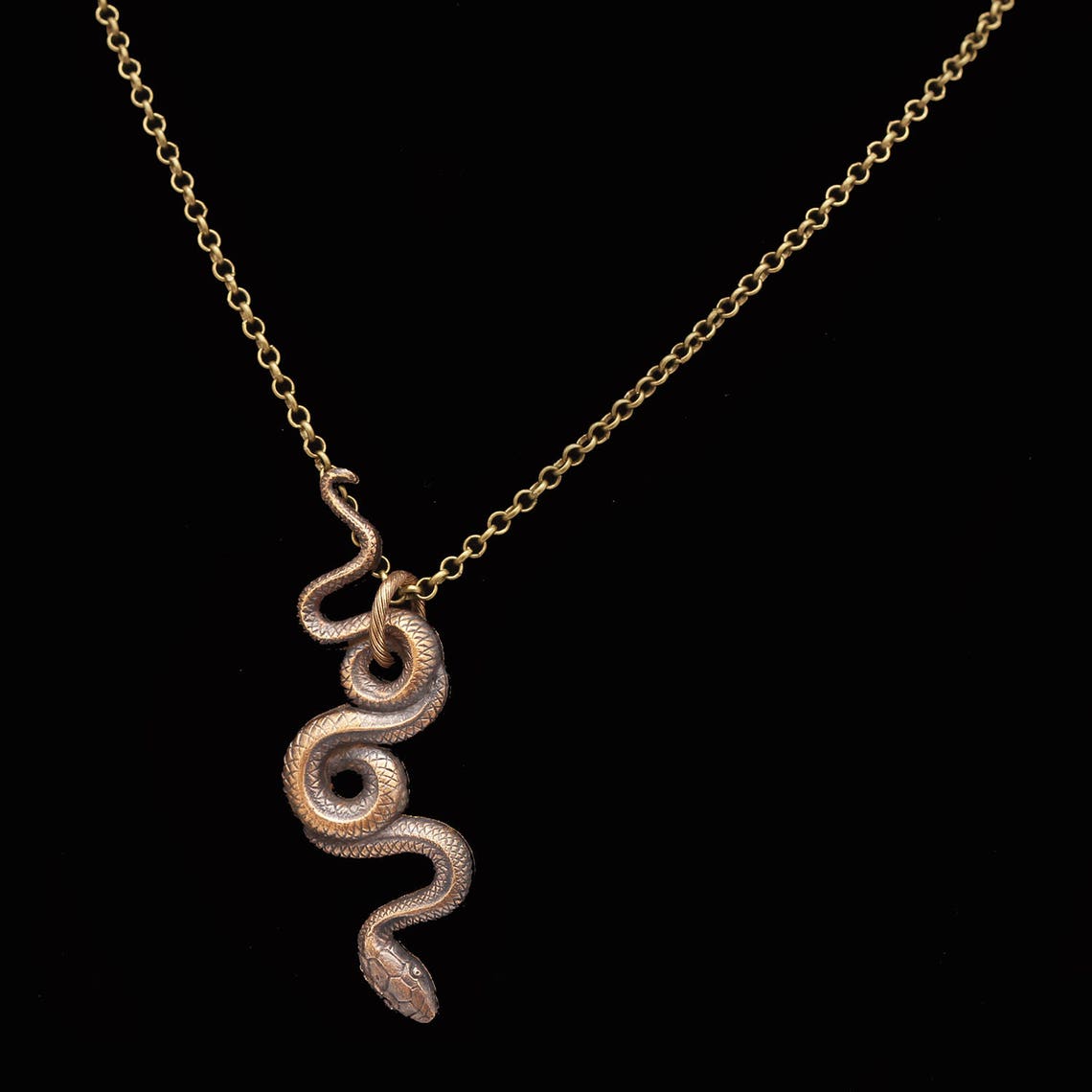 Snake Necklace Vintage Serpent Necklace Reptile Jewelry - Etsy
