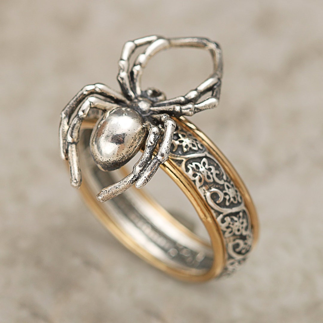 Silver Spider Ring, Gold Stacking Rings, Spider Ring Sterling Silver ...