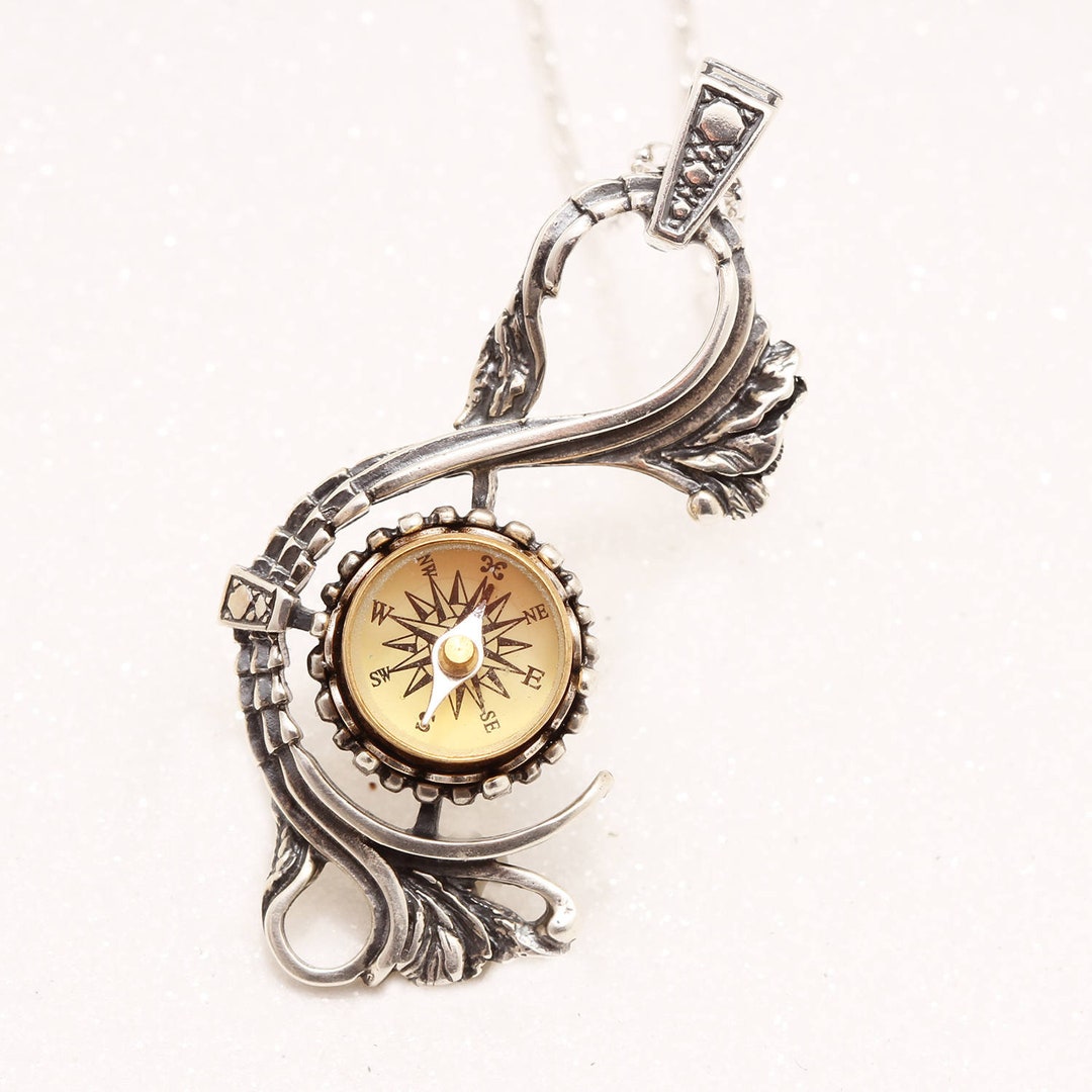 Sterling Compass Necklace, Handmade Jewelry, Sterling Silver Working ...
