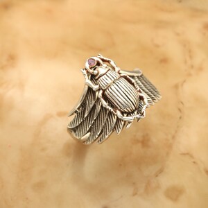 Sterling Silver Beetle Ring, Scarab Beetle, Bug Jewelry, Beetle Rings ...