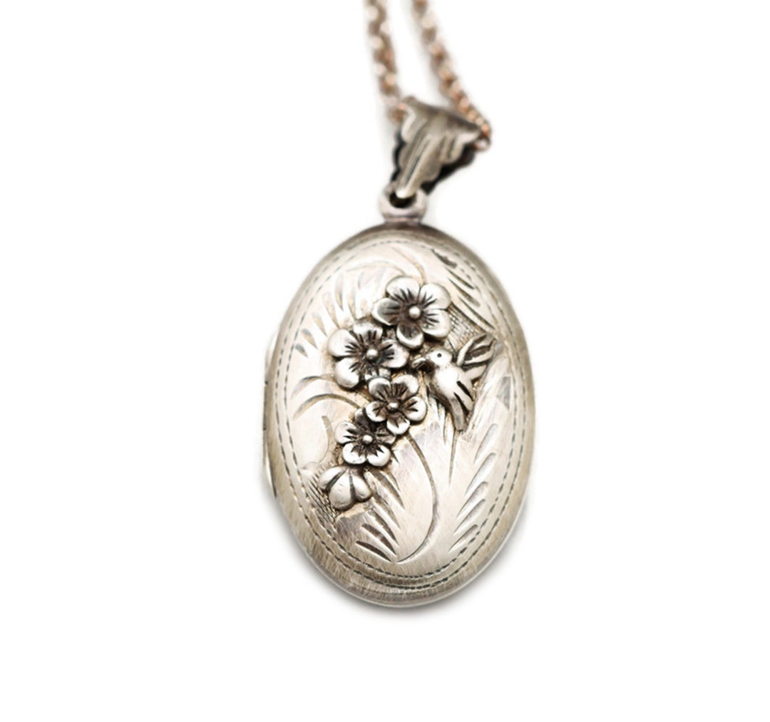 Sterling Silver Locket Handmade Jewelry Hummingbird - Etsy