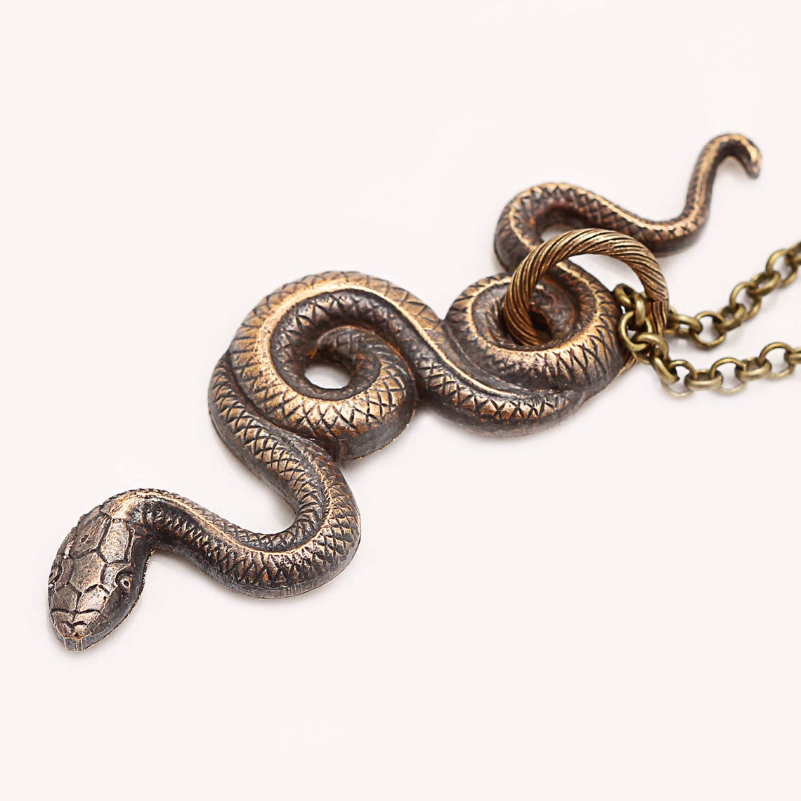 Snake Necklace Vintage Serpent Necklace Reptile Jewelry - Etsy