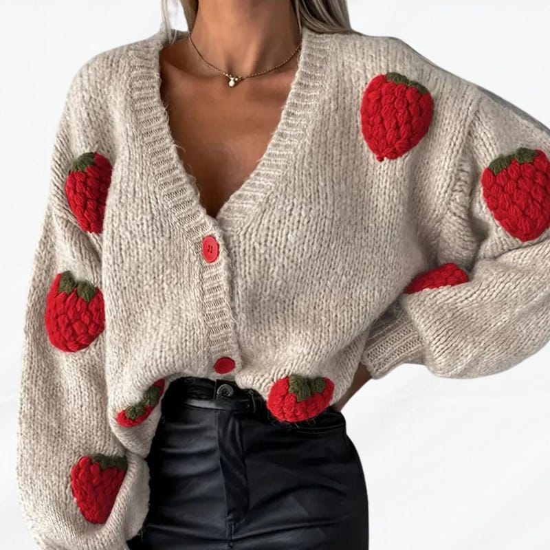 Strawberry Cardigan - Etsy