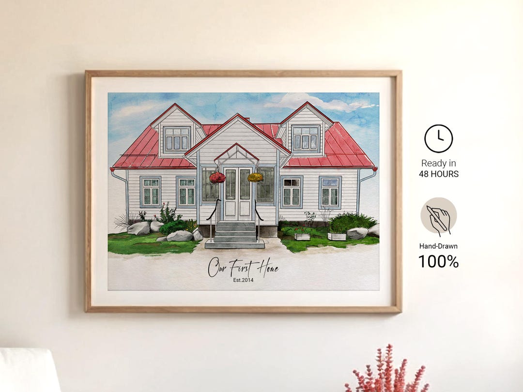 Custom Wedding Watercolor House Portrait, House Warming Gifts for New ...