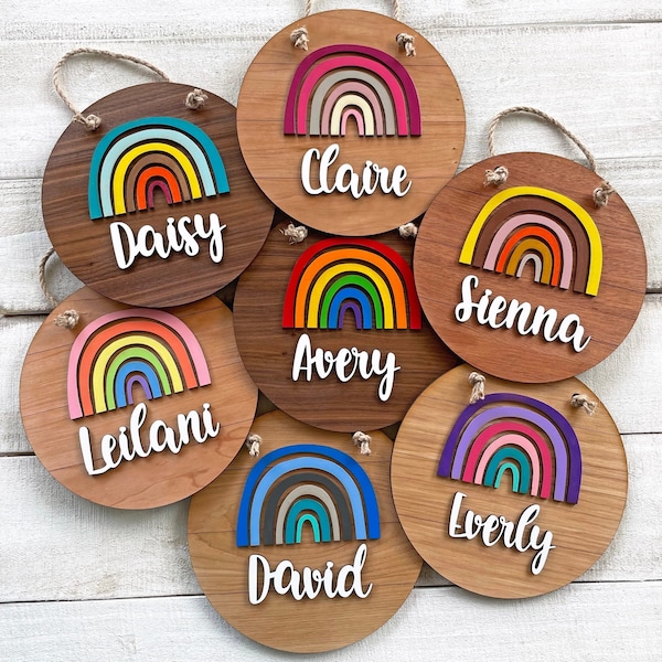 Rainbow Name Sign - Etsy