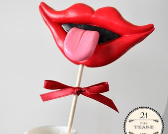 Smile Prop on a stick The Coquette Choose RED or PINK | Etsy