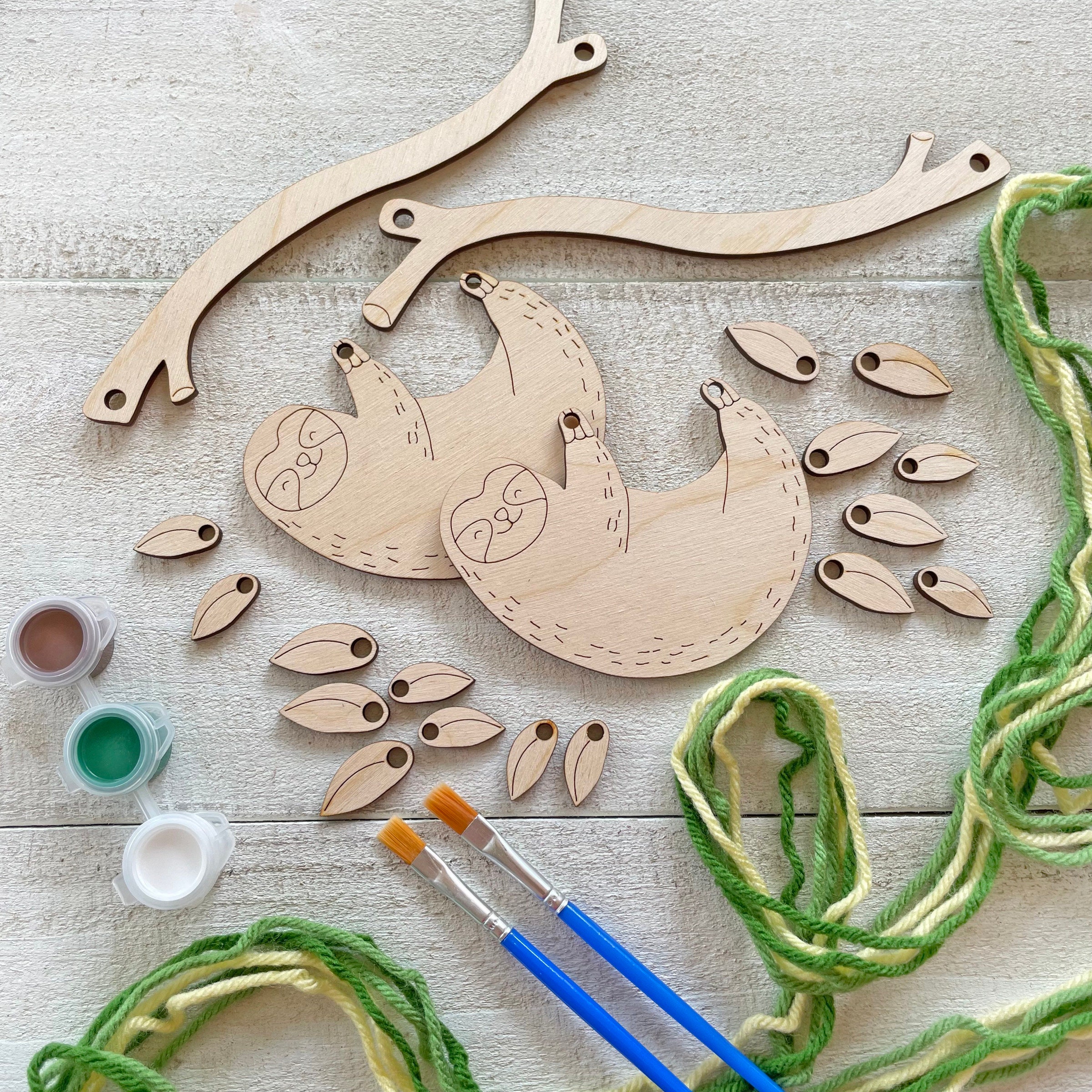 Hanging Sloth Craft Kit Paint and Yarn Included - Etsy