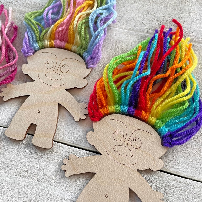 Rainbow Trolls Kid Craft Yarn & Instructions Included - Etsy