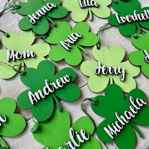 St. Patrick's Day Name Tags - Personalized - Hand Painted - Clover ...