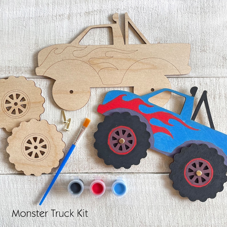 Interactive Vehicle Paint Kit: Recycle Truck, Fire Truck, Excavator - Etsy