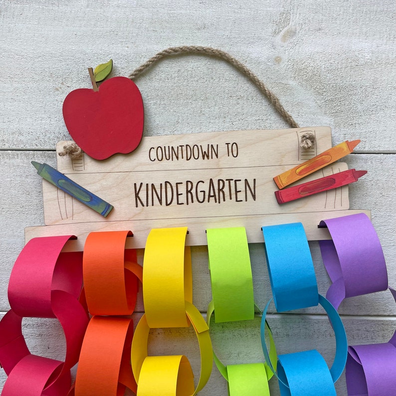 Countdown to Kindergarten - Bright or Pastel Rainbow Paper Chain Yarn ...