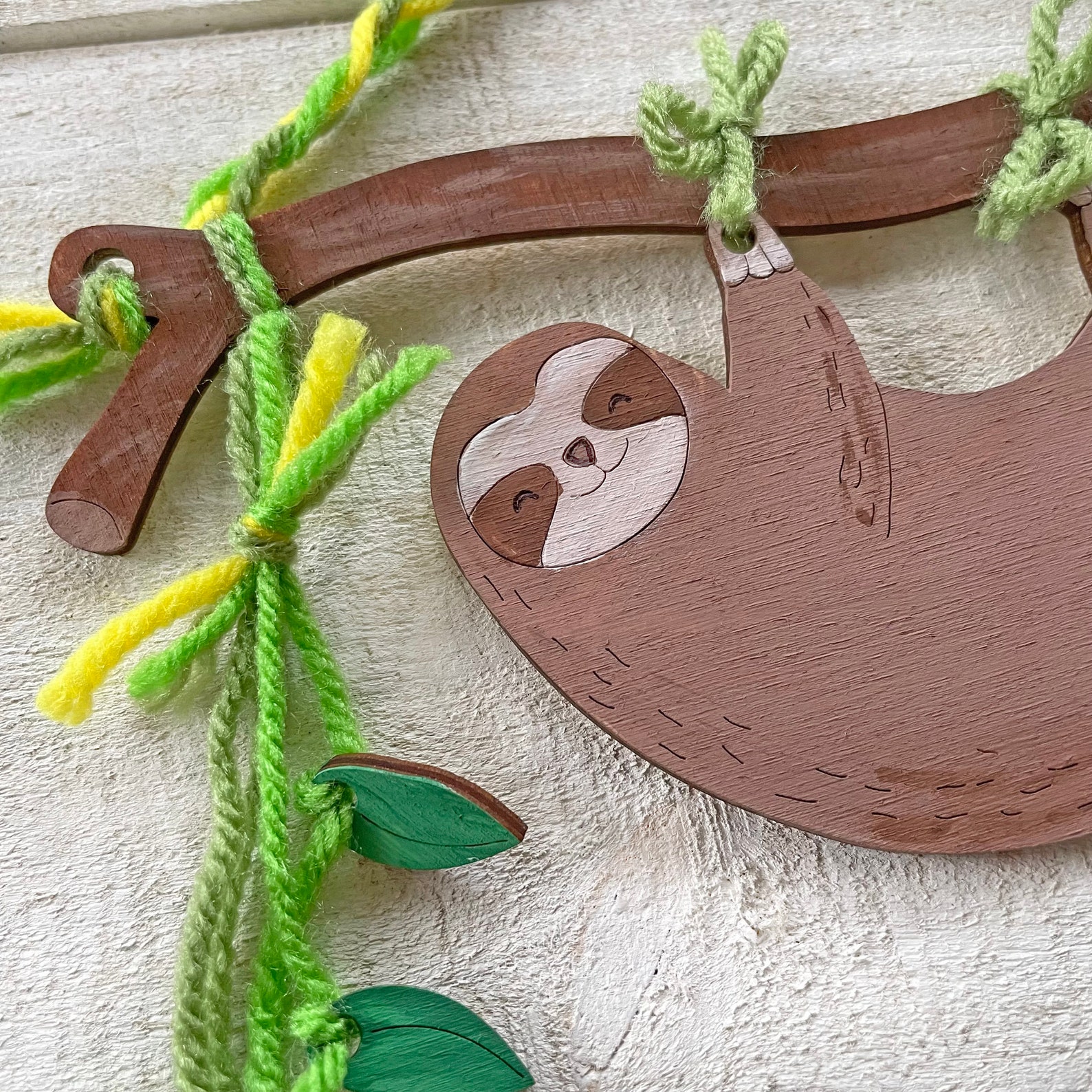 Hanging Sloth Craft Kit Paint and Yarn Included - Etsy