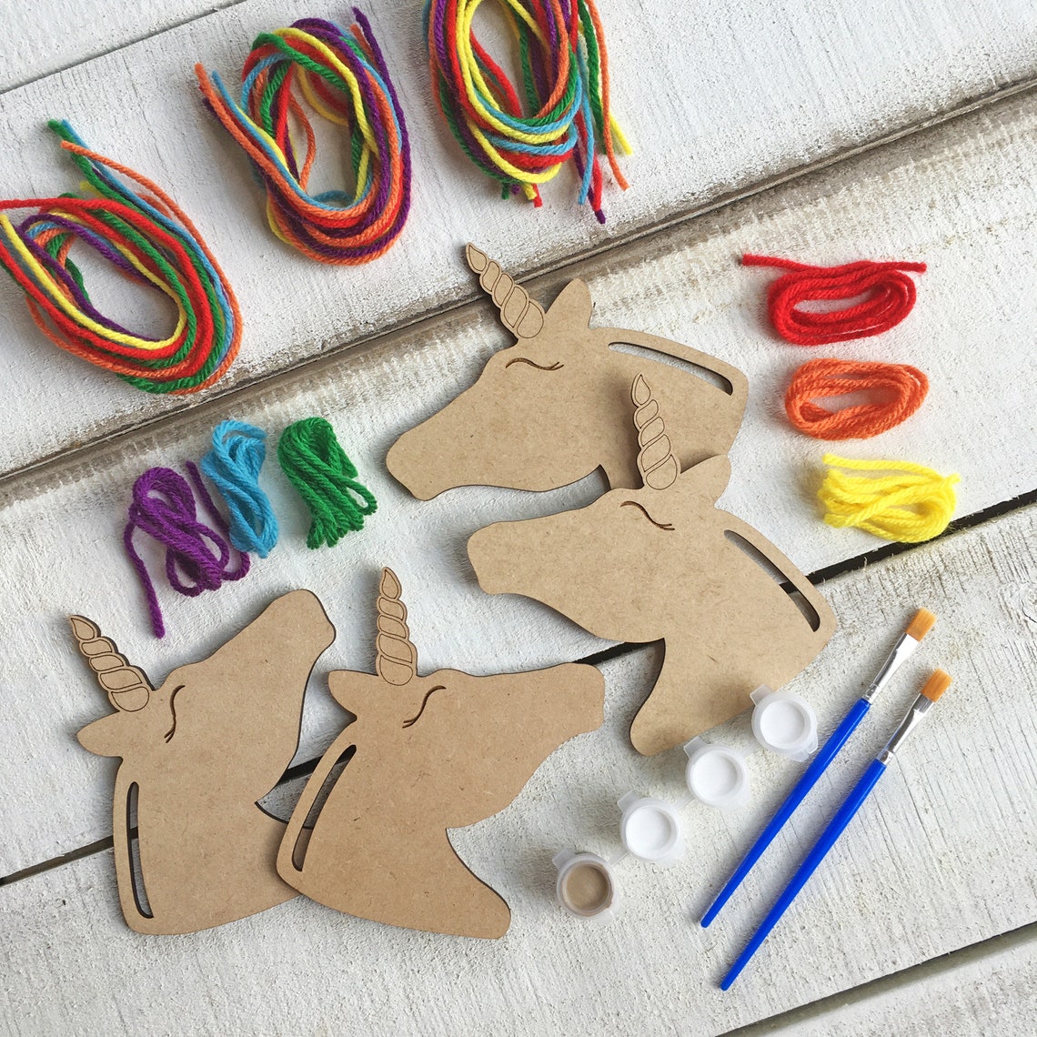 Valentine's Day Edition - Rainbow Unicorns Kid Craft - Paint and Yarn ...