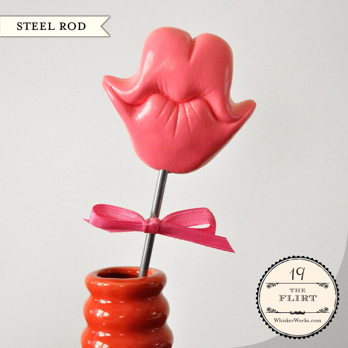 Kissing Smile Prop The Flirt Choose RED or PINK | Etsy