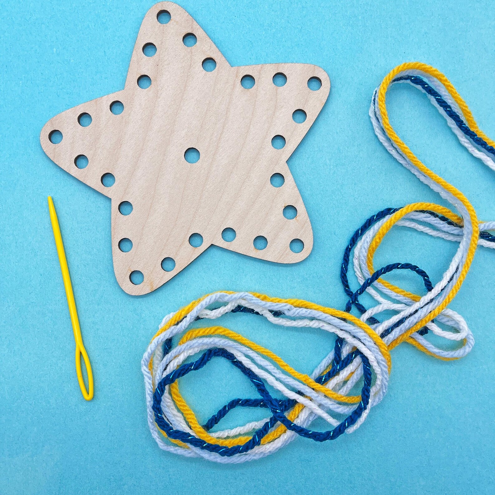 Yarn Star Craft Kit: Celestial Wood Lacing Project - Preschools, VPK ...