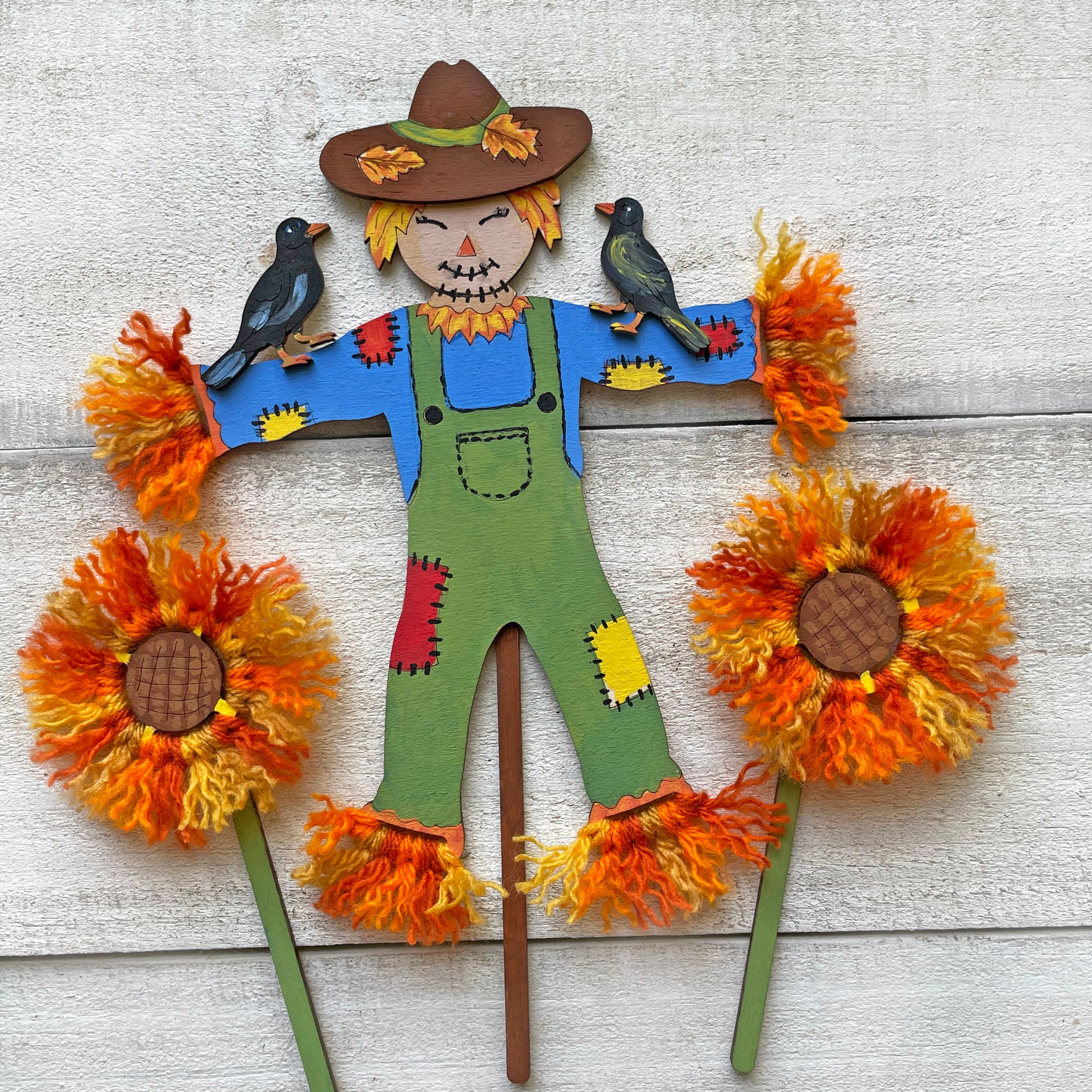 Scarecrow & Sunflowers Fall Craft - Paint and Brushes Included - Etsy
