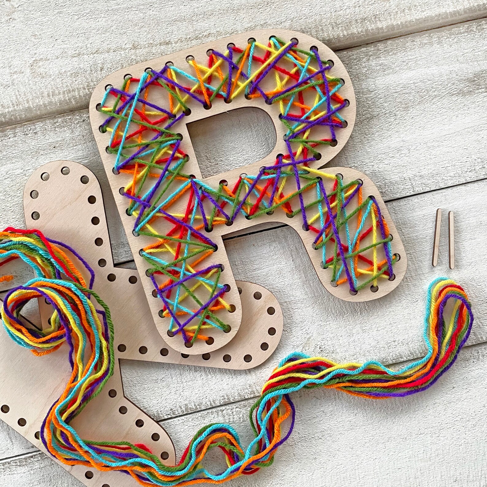 Large Letter Craft Kit Spell Names Words Mogograms Yarn - Etsy