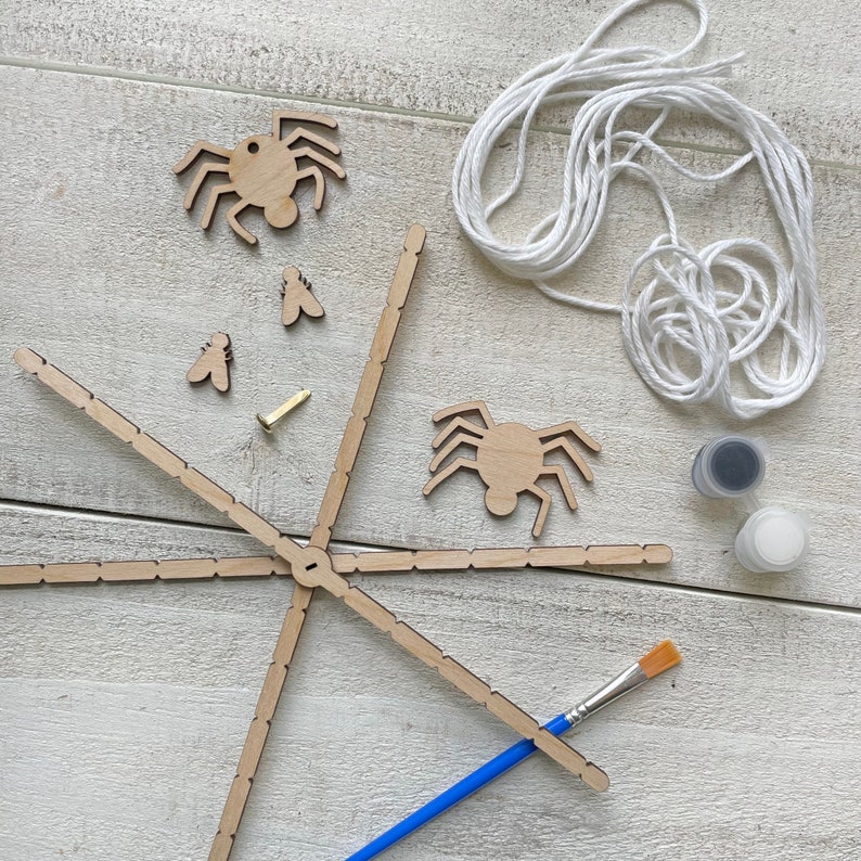 Glow-in-the-dark Spiderweb Craft Kit - Paint and Yarn Included - Etsy