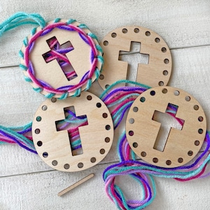 Easter Cross Circles - Wood Project for Kids - Complete Yarn Craft Kit ...
