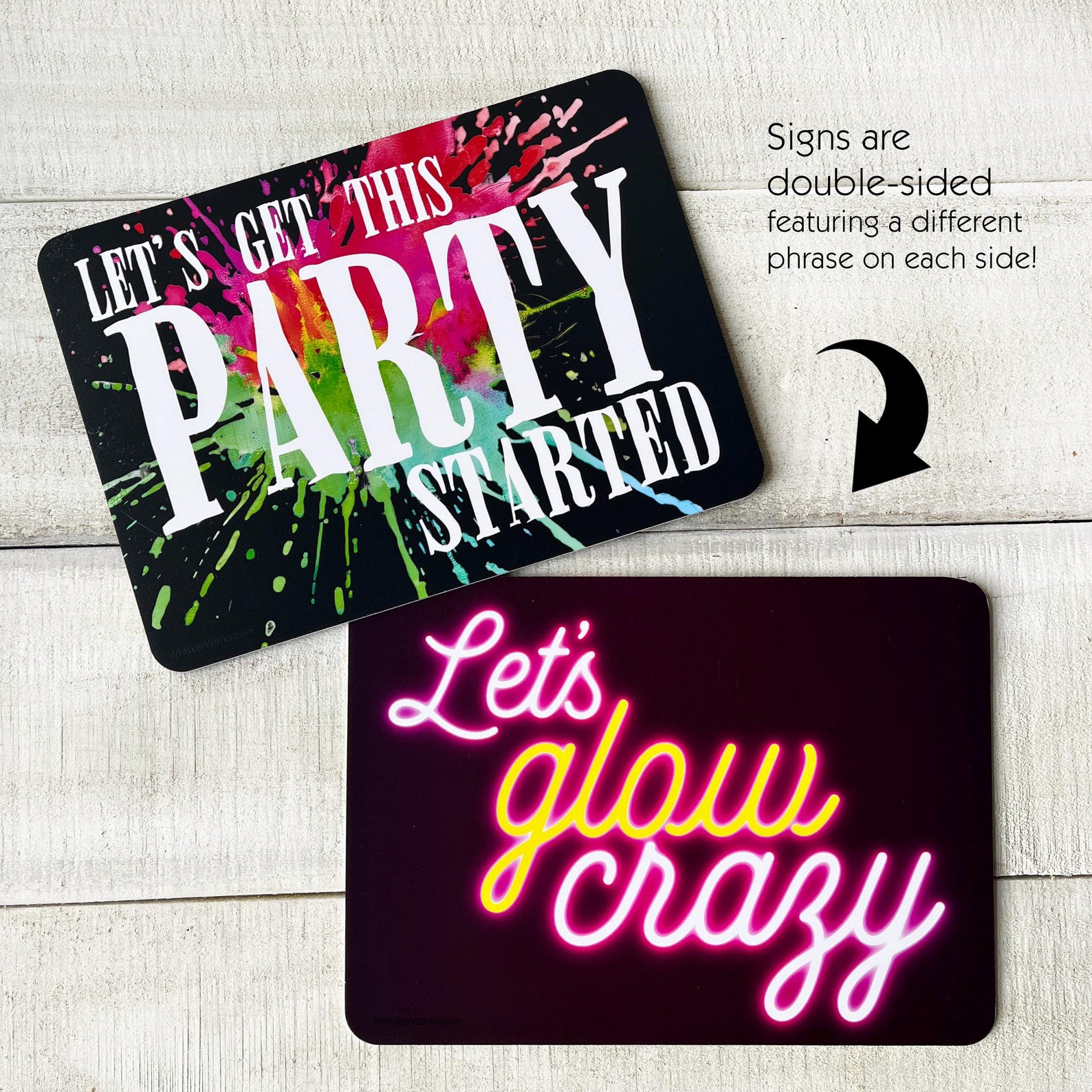 Neon Photo Booth Signs: Party Phrases, Vibrant Plastic, Set of 5 - Etsy