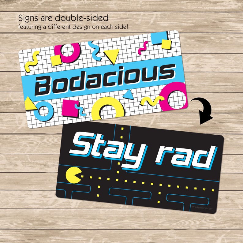 1980s Rad Photo Booth Party Signs: Double-sided Plastic Props With ...
