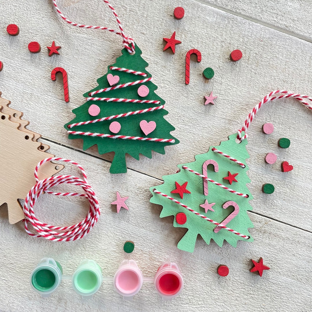 Christmas Tree Ornament Craft Kit: Stocking Stuffer, Group Activity - Etsy