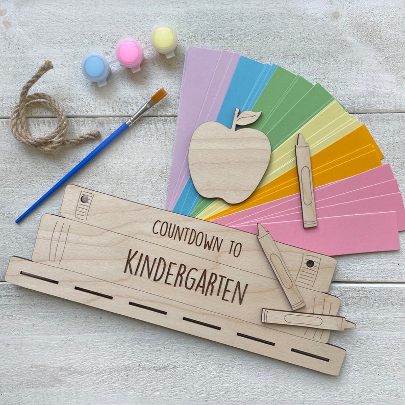 Countdown to Kindergarten - Bright or Pastel Rainbow Paper Chain Yarn ...