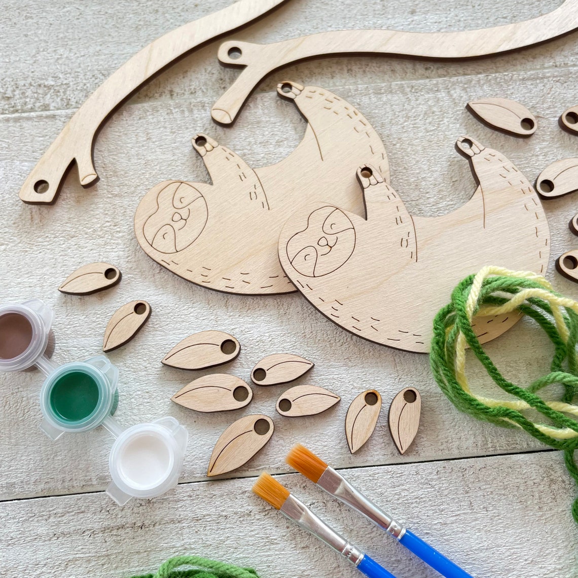 Hanging Sloth Craft Kit - Paint and Yarn Included - Etsy